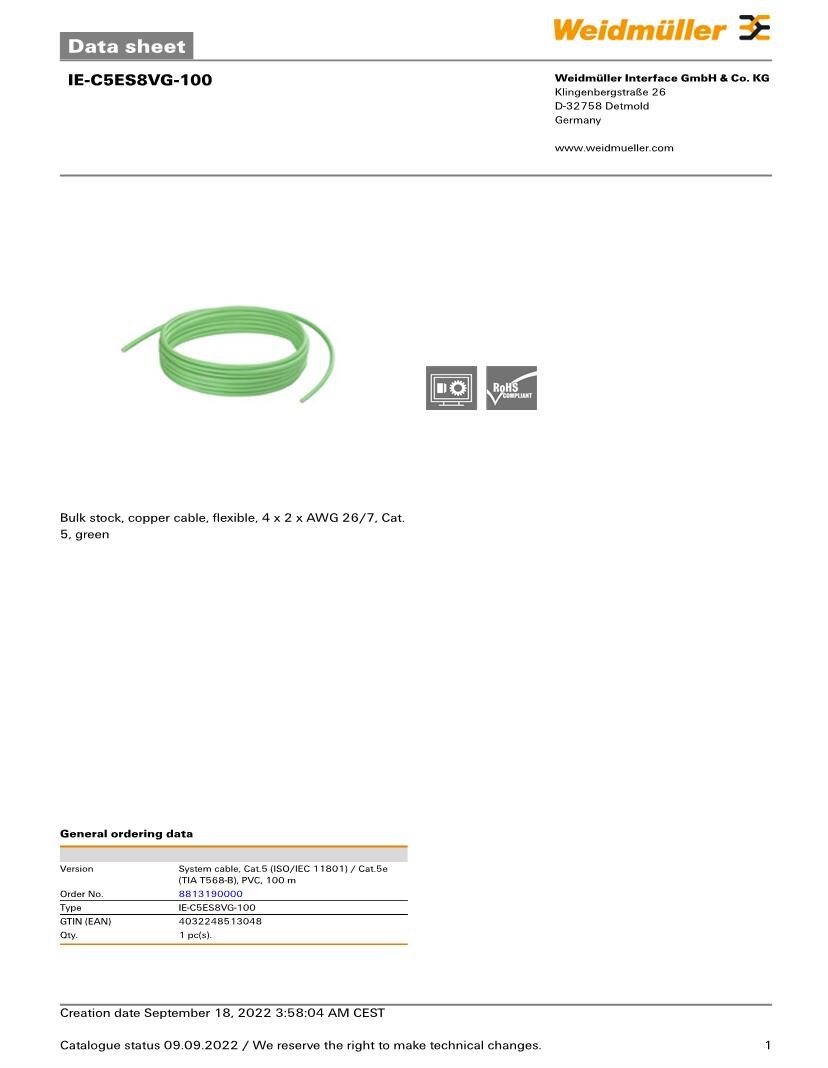7 Wire & Cable Datasheets – Mouser