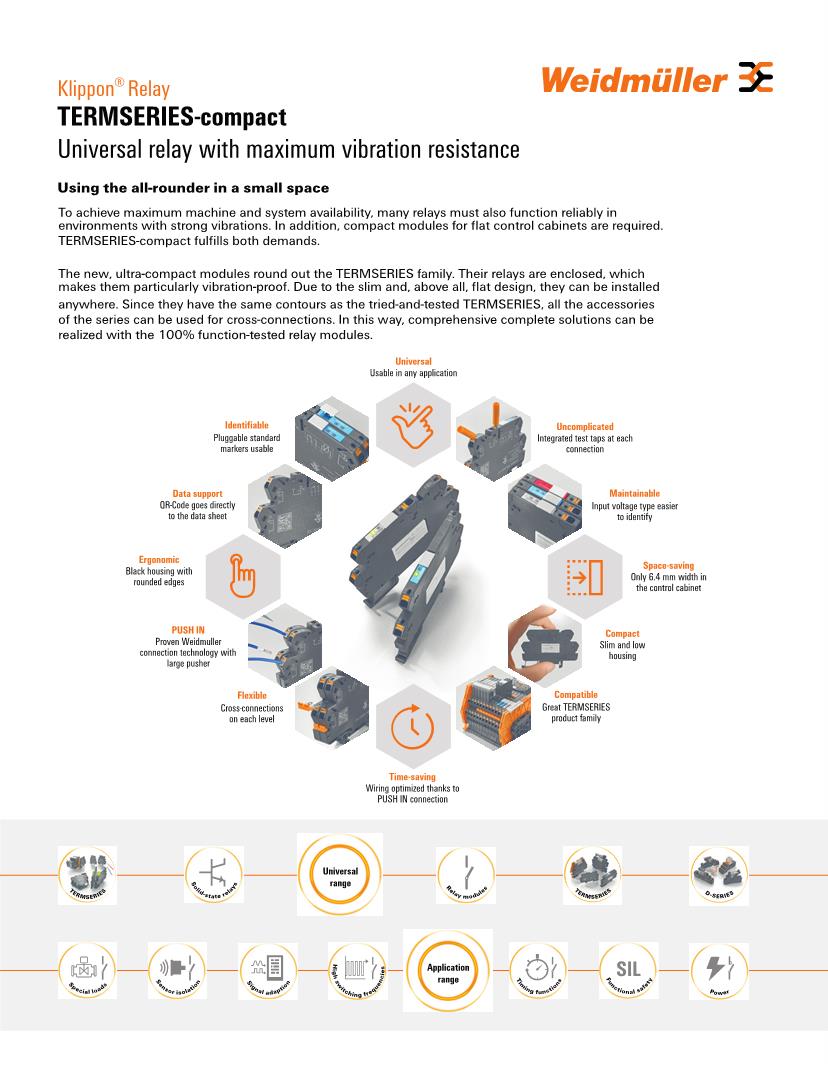Weidmuller TERMSERIES Industrial Relays Datasheets – Mouser