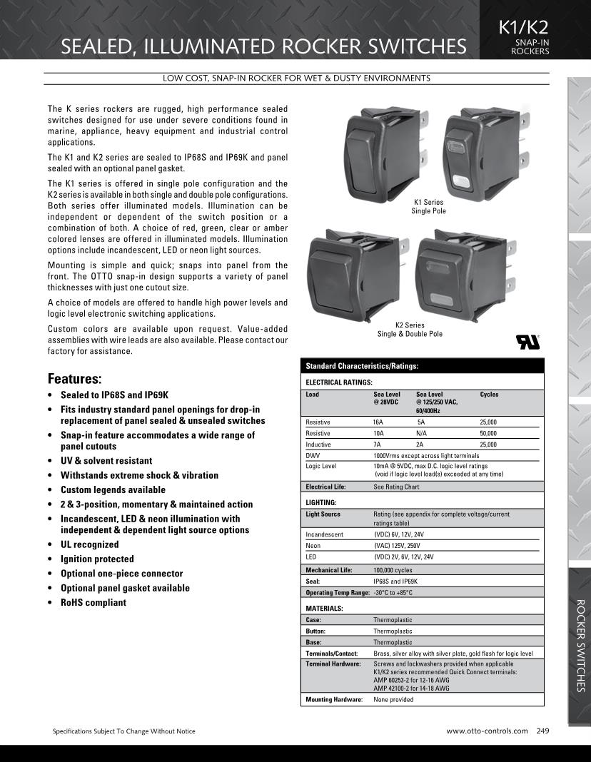 OTTO SPDT Switches Datasheets – Mouser