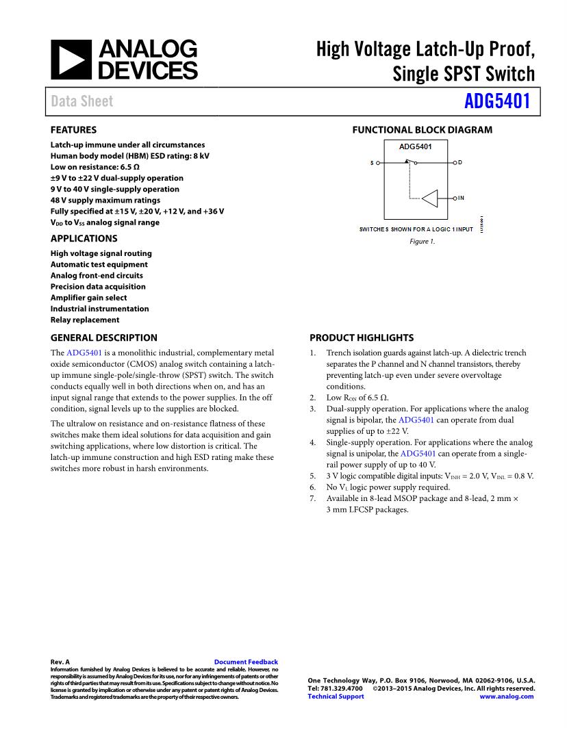 Analog Devices Inc. Switch ICs Datasheets – Mouser