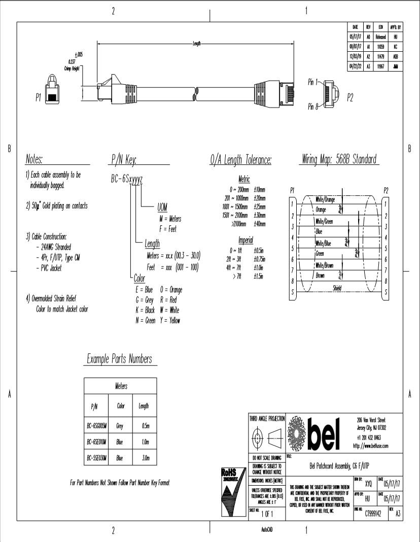 Cat 6 Wire & Cable Datasheets – Mouser
