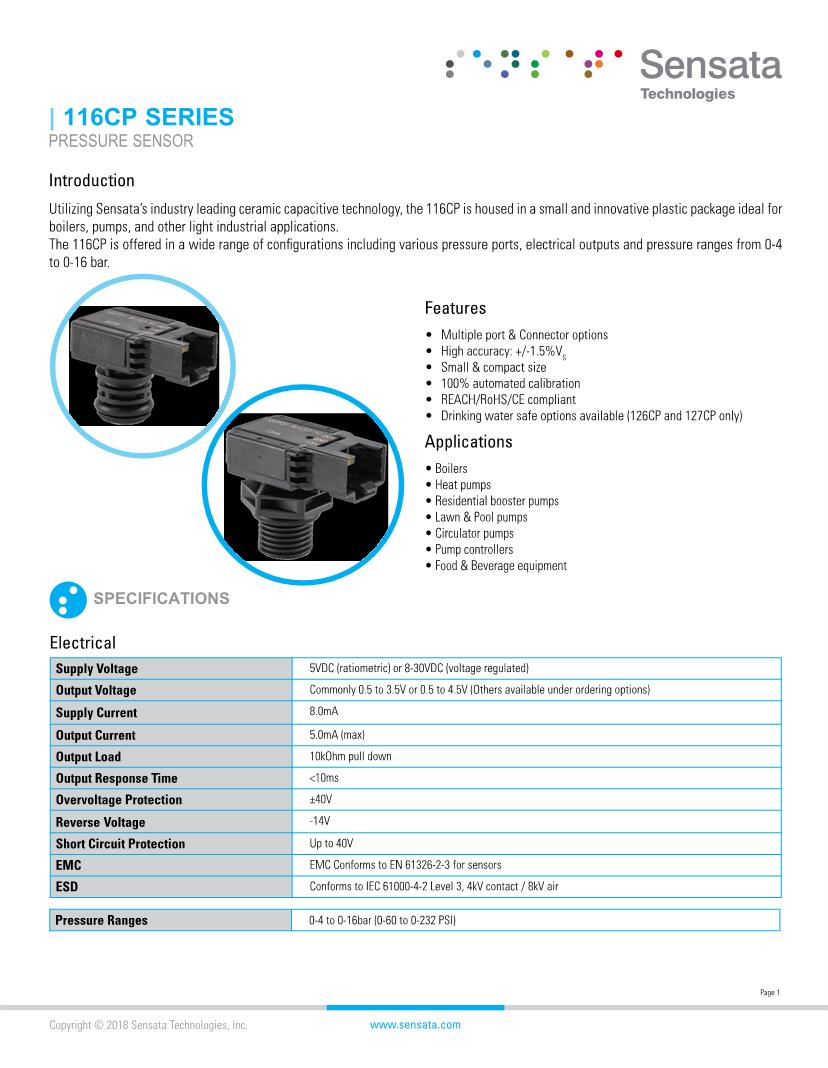 Pressure Switches Industrial Pressure Sensors Datasheets – Mouser