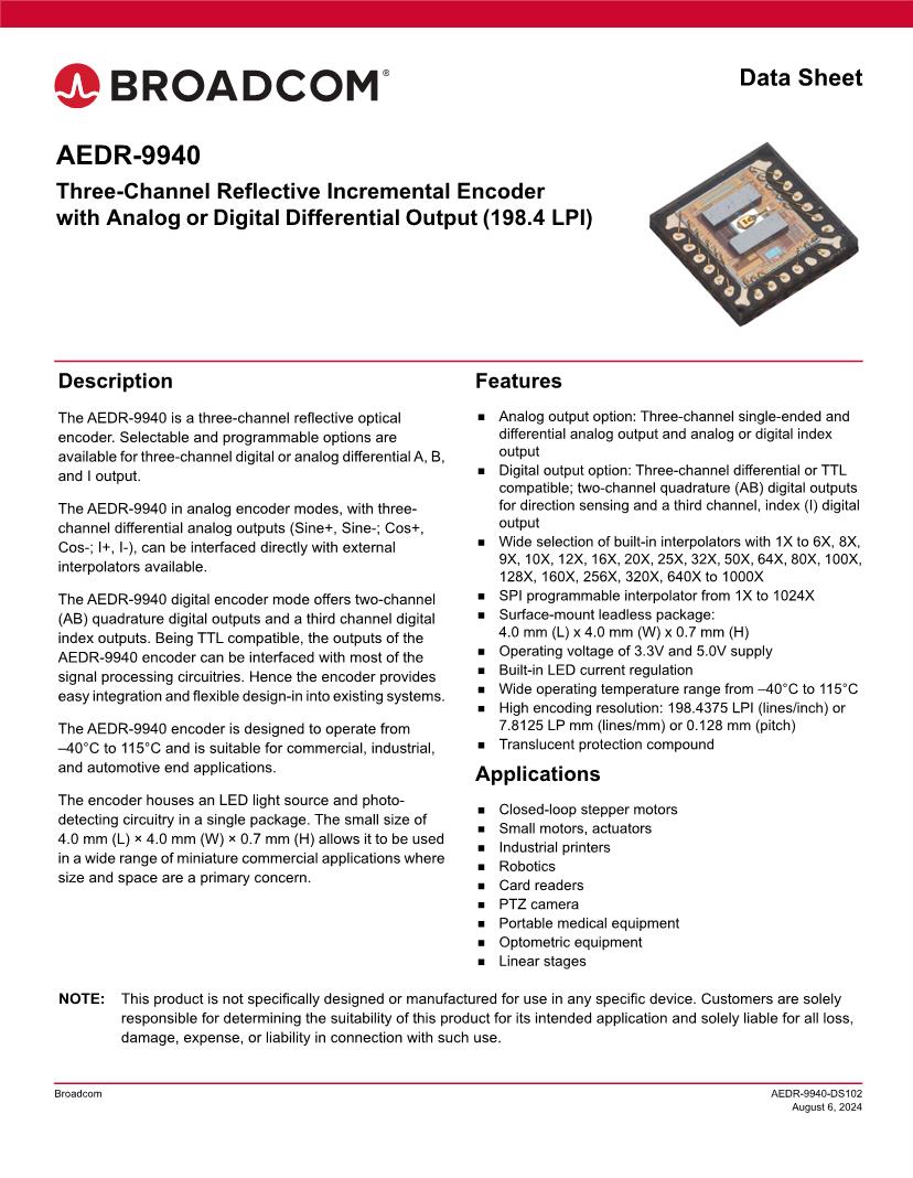 Broadcom Limited Datasheets – Mouser