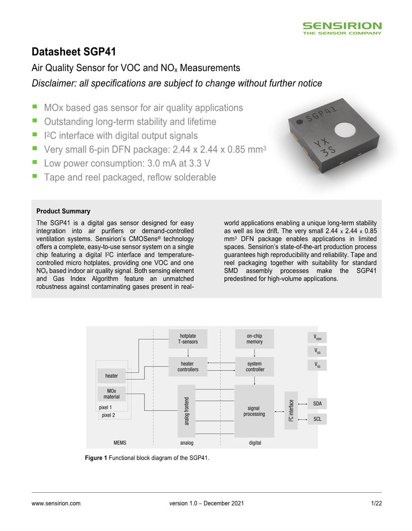 Sensors Datasheets – Mouser