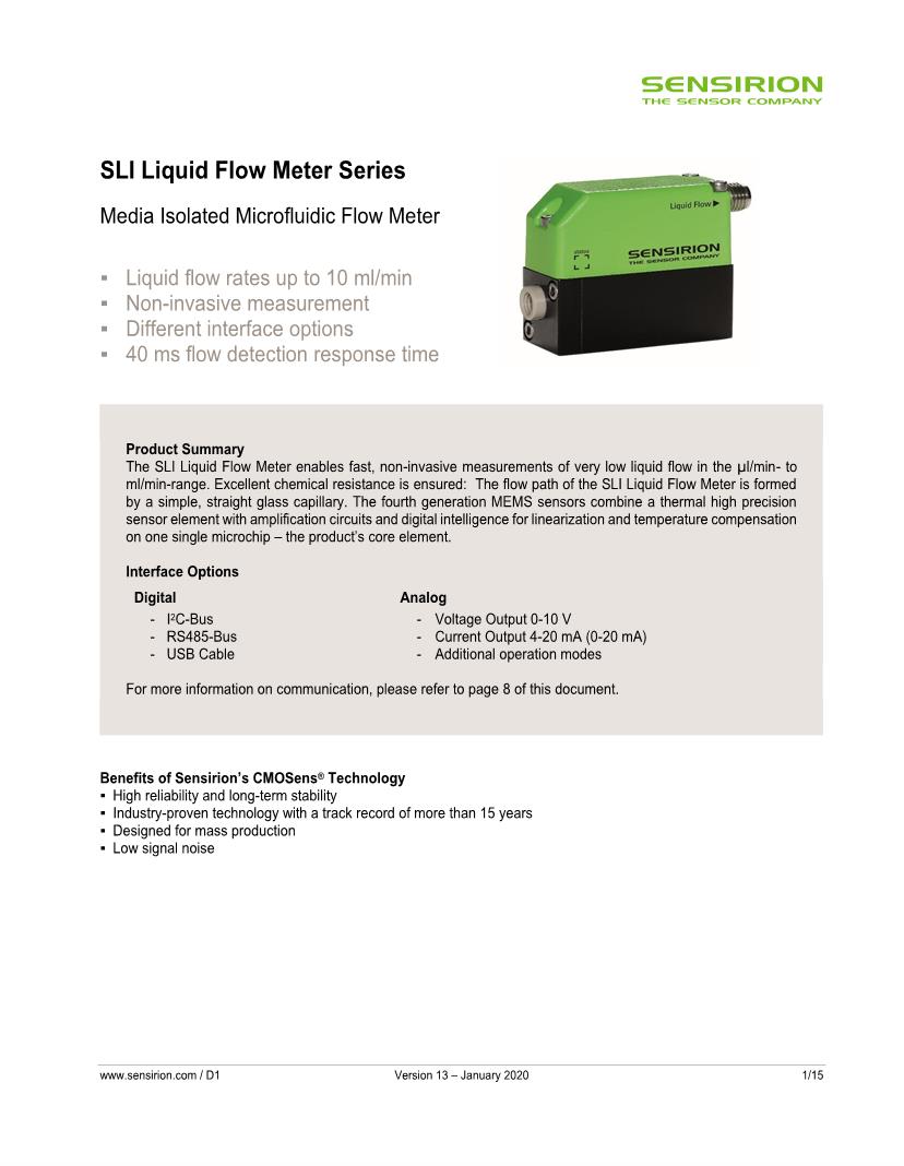 Liquid Flow Meter Flow Sensors Datasheets – Mouser