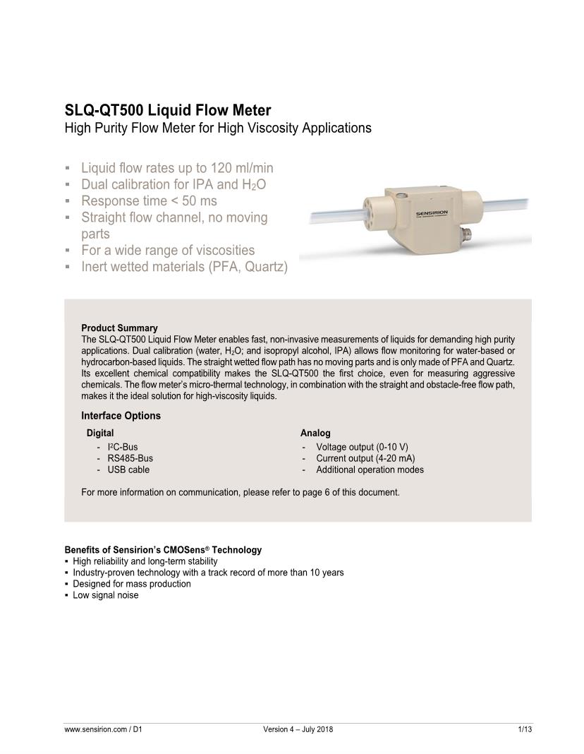 Flow Meter Flow Sensors Datasheets – Mouser