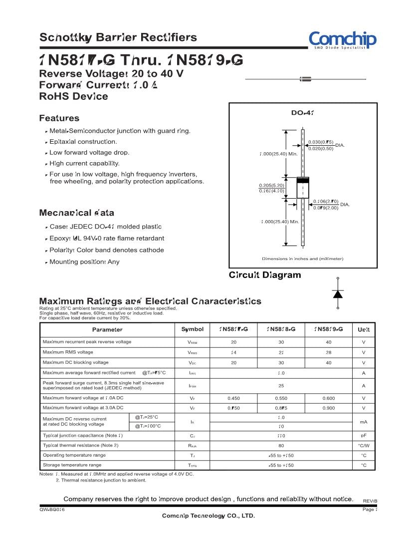 1N5819 Diode Pinout, Datasheet, Alternatives Features, 52% OFF
