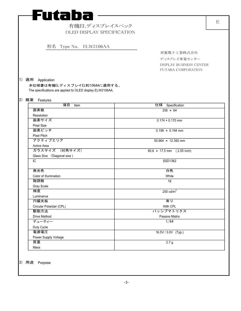 Futaba Displays Datasheets – Mouser