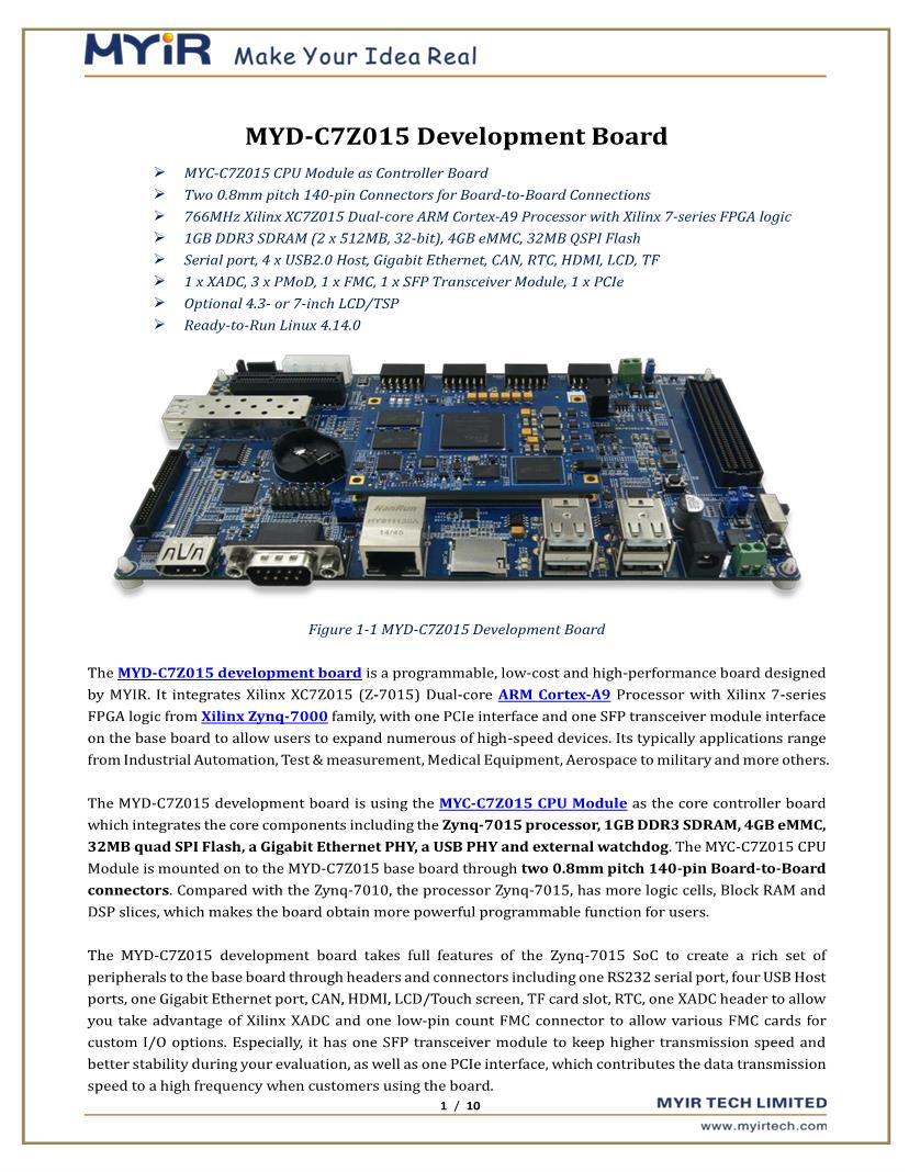 MYIR Tech Semiconductors Datasheets – Mouser