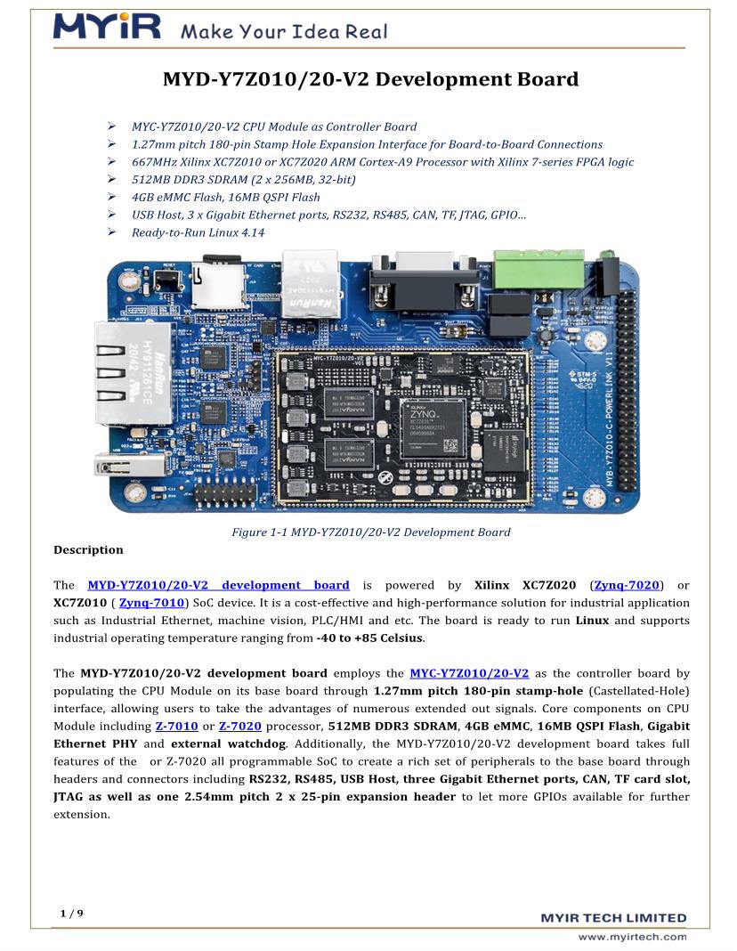 MYIR Tech Semiconductors Datasheets – Mouser