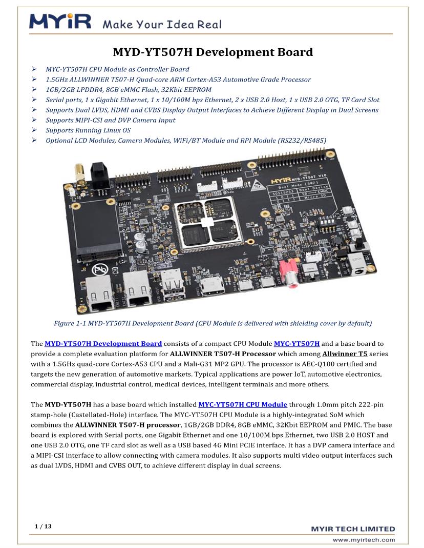 MYIR Tech Semiconductors Datasheets – Mouser