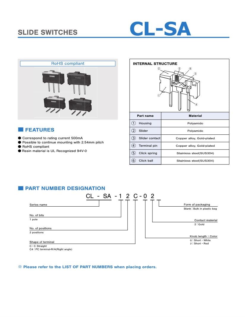 Spdt Switch Datasheet