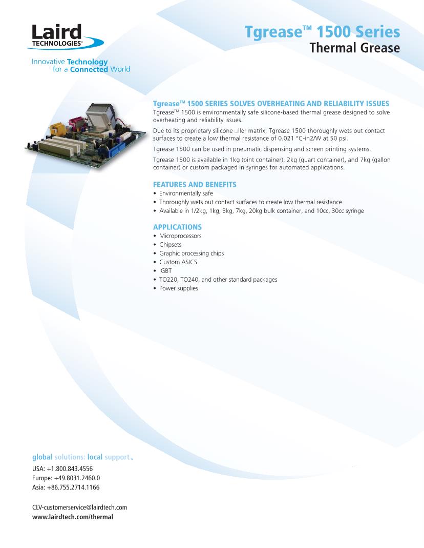 Thermally Conductive Grease Thermal Interface Products Datasheets – Mouser