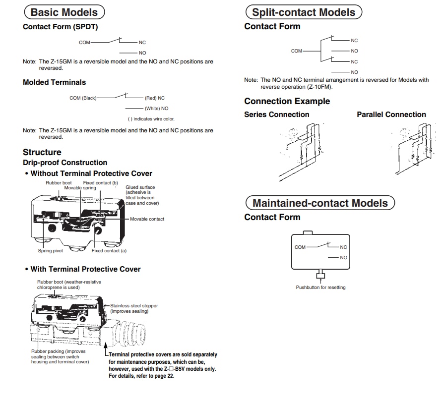 Z-Series General Purpose Snap-Action Switches - Omron Industrial ...