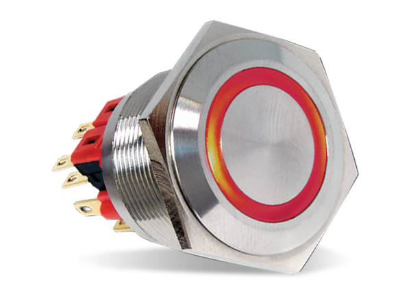 PV8 Illuminated Anti-Vandal Pushbutton Switches - E-Switch | Mouser