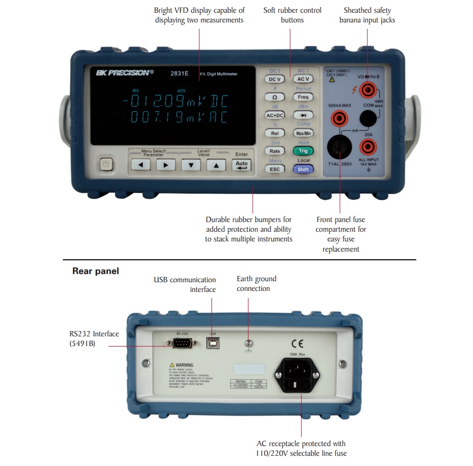 5491B True RMS Bench Multimeter - B&K | Mouser