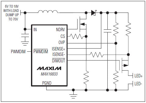 MAX16833 High Voltage HB LED Drivers - Analog Devices / Maxim Integrated | Mouser