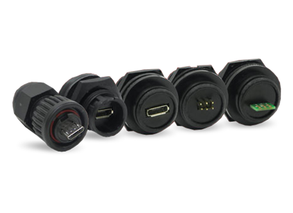 Data-Con-X Sealed Mini-USB Receptacles & Plugs - CONXALL | Mouser