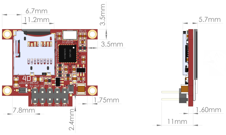 4DGL-Platform Intelligent OLED Display Modules - 4D Systems | Mouser