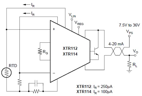 XTR112 & XTR114 4-20mA Current Transmitters - TI | Mouser