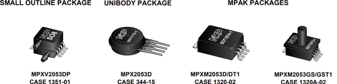 MPX2053, MPXV2053G, & MPXM2053 Sensors - NXP Semiconductors | Mouser