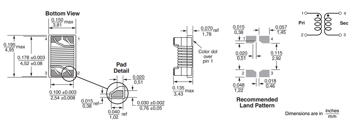 1812WBT Surface Mount Wideband RF Transformers - Coilcraft | Mouser