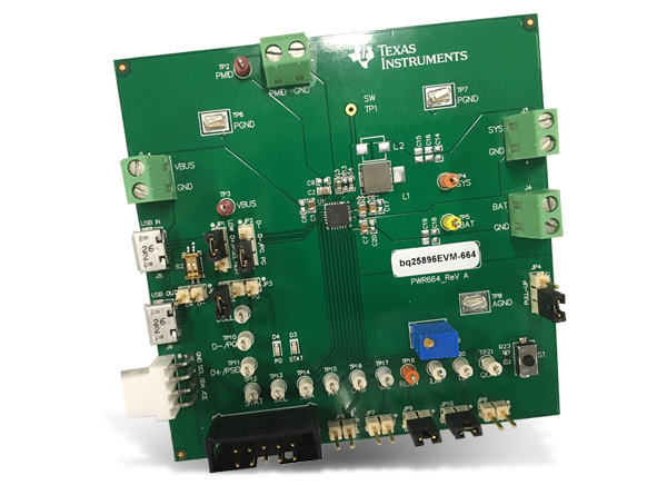 bq25896EVM-664 Complete Charger Evaluation Module - TI | Mouser