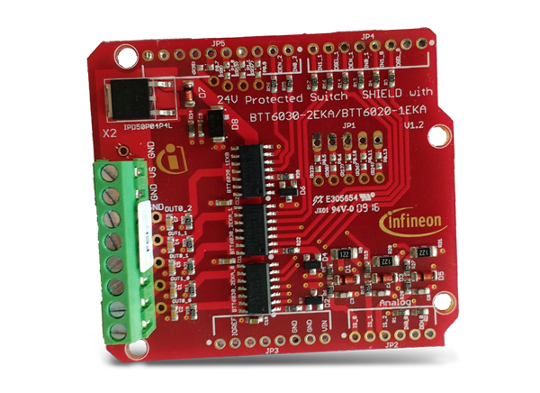 24V_SHIELD_BTT6030 24V Arduino Shield - Infineon Technologies | Mouser