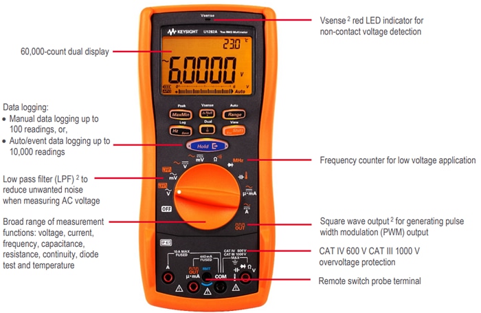 U1280 Series Handheld Digital Multimeters - Keysight Technologies | Mouser