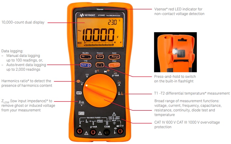 U1240C Series Handheld Digital Multimeters - Keysight Technologies | Mouser