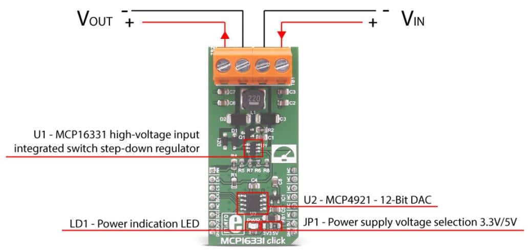 MCP16331 click - Mikroe | Mouser
