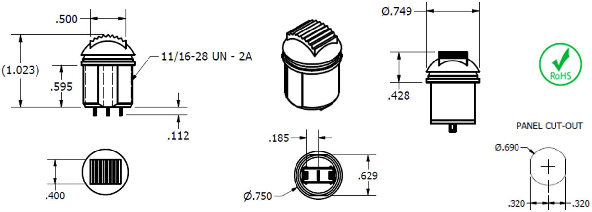 TS IP67 Sealed Thumb Switch - Electroswitch | Mouser