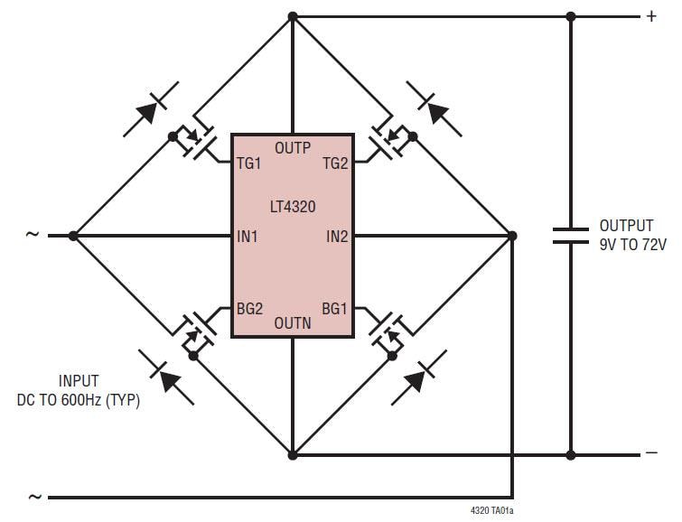 LT4320 Ideal Diode Bridge Controllers - ADI | Mouser