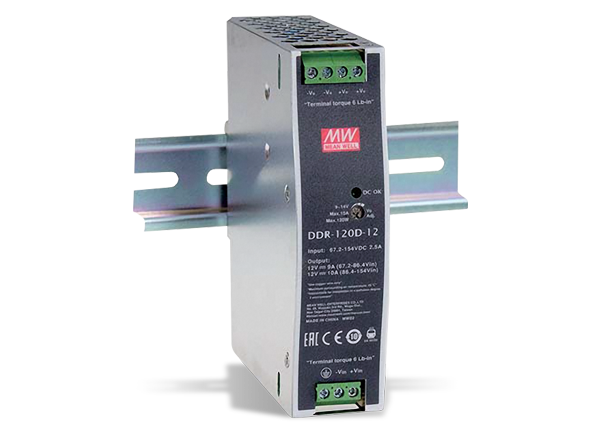 DDR-120 Series 120W DIN Rail DC-DC Converters - Mean Well | Mouser