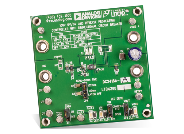 DC2418A-A/DC2418A-B Demo Board for the LTC4368 - ADI | Mouser