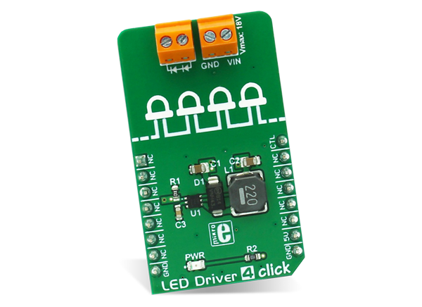 MIKROE-3037 LED Driver 4 Click - Mikroe | Mouser