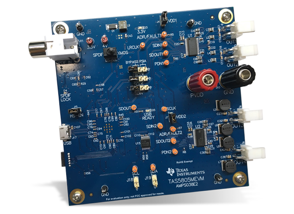 TAS5805MEVM Audio Amplifier Evaluation Module - TI | Mouser
