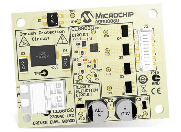 ADM00860 230VAC LED Driver Evaluation Board - Microchip Technology | Mouser