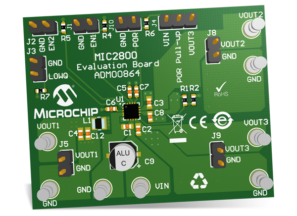 MIC2800 Evaluation Board - Microchip Technology | Mouser