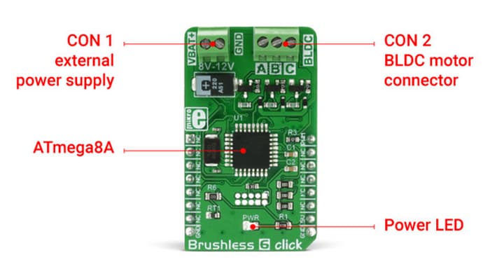 MIKROE-2847 Brushless 6 click - Mikroe | Mouser