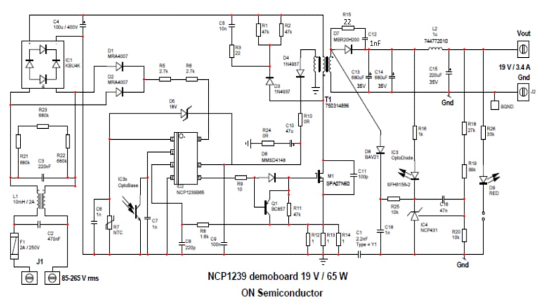 NCP1239B65WG Power Supply Evaluation Board - onsemi | Mouser
