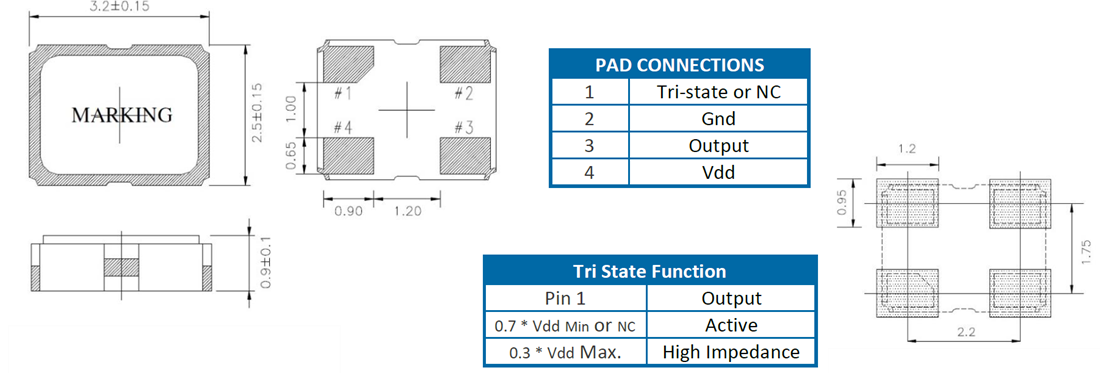 ECS-327ATQMV SMD AEC-Q200 Crystal Oscillator - ECS | Mouser
