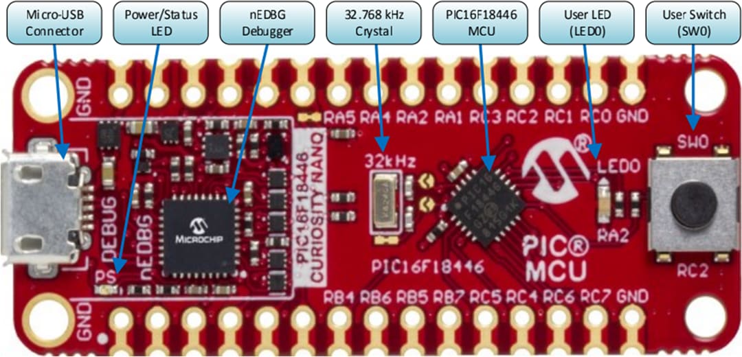 PIC16F18446 Curiosity Nano Kit (DM164144) - Microchip Technology | Mouser