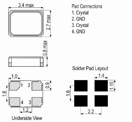 CFPX-180 SMD Quartz Crystals - IQD | Mouser