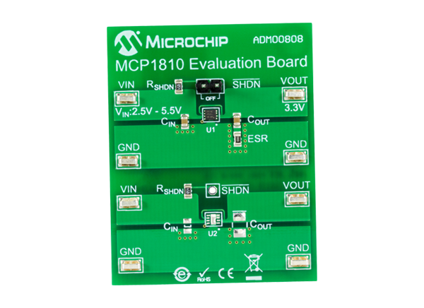 MCP1810 Ultralow Iq Evaluation Board - Microchip Technology | Mouser