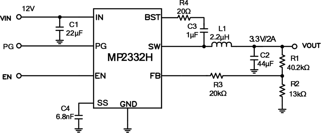 MP2332H 1.2MHz Synchronous Step-Down Converter - MPS | Mouser