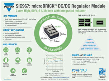 microBRICK® DC/DC Regulator Modules - Vishay | Mouser