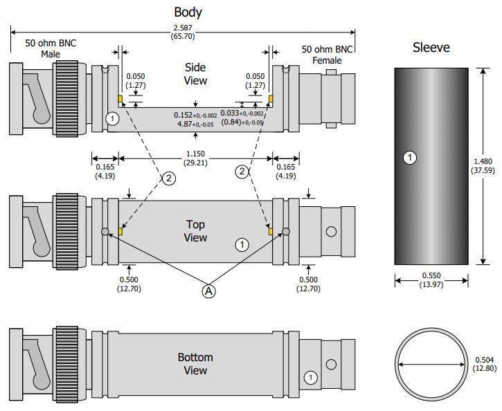 2.6" BNC Housing Kit - Crystek Corporation | Mouser