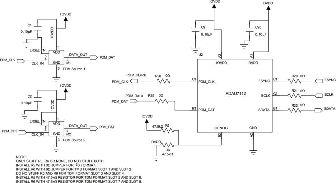 ADAU7112 Stereo PDM to PCM Converter - ADI | Mouser