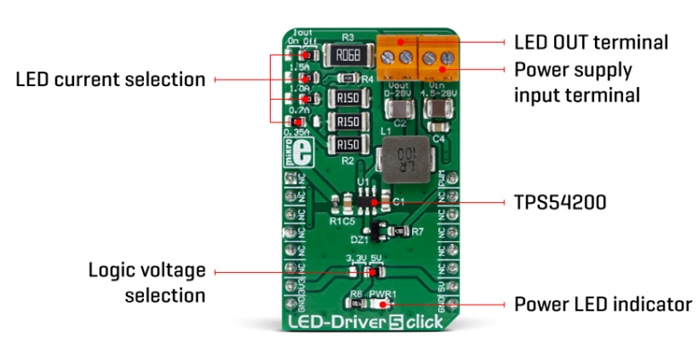 MIKROE-3297 LED Driver 5 Click - Mikroe | Mouser